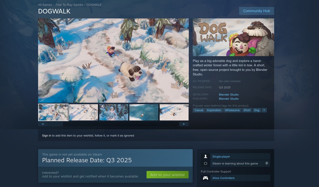 DOGWALK Steam Page is LIVE! – Blog — Blender Studio