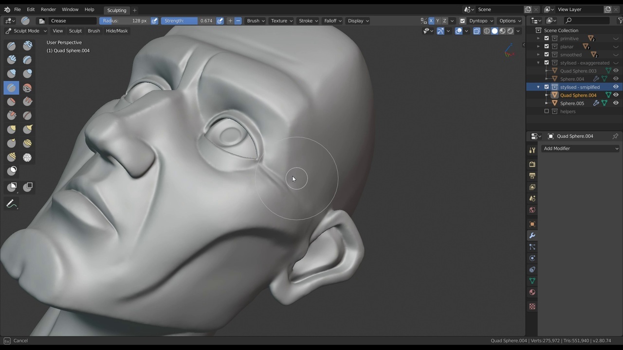 Stylising the Head Sculpt - Stylized Character Workflow - Blender Studio