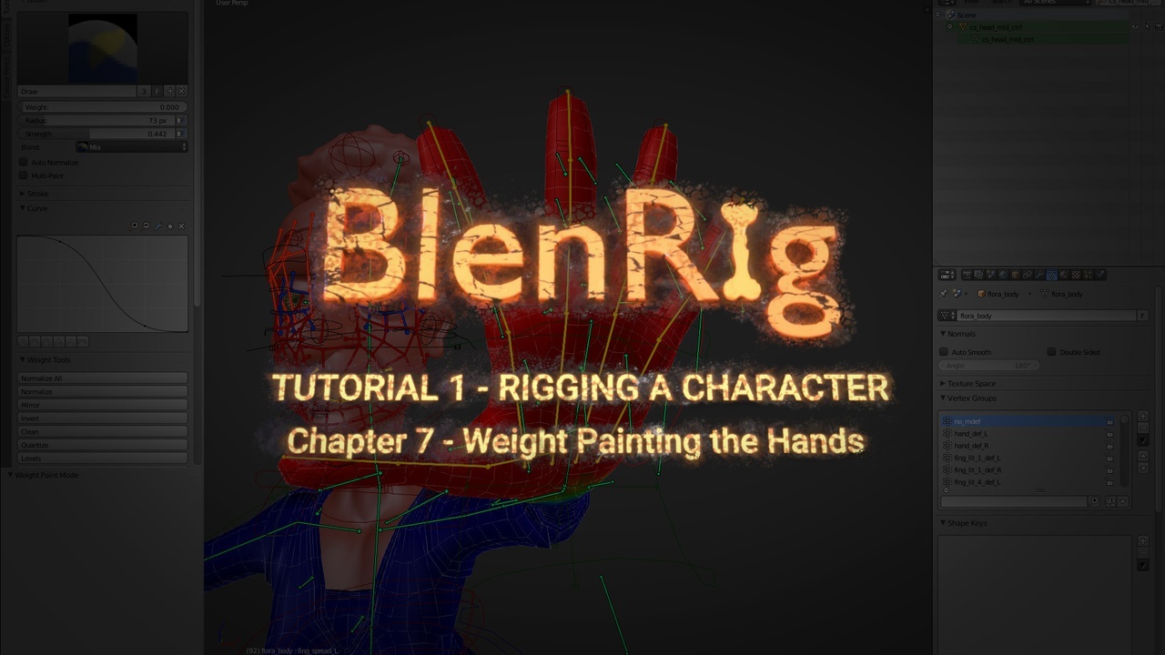Weight painting the hands - Advanced Rigging - Blender Studio