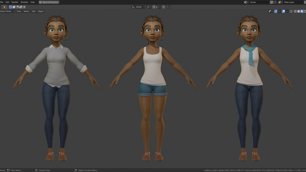 2 - Outfit Variations - Stylized Character Workflow - Blender Studio
