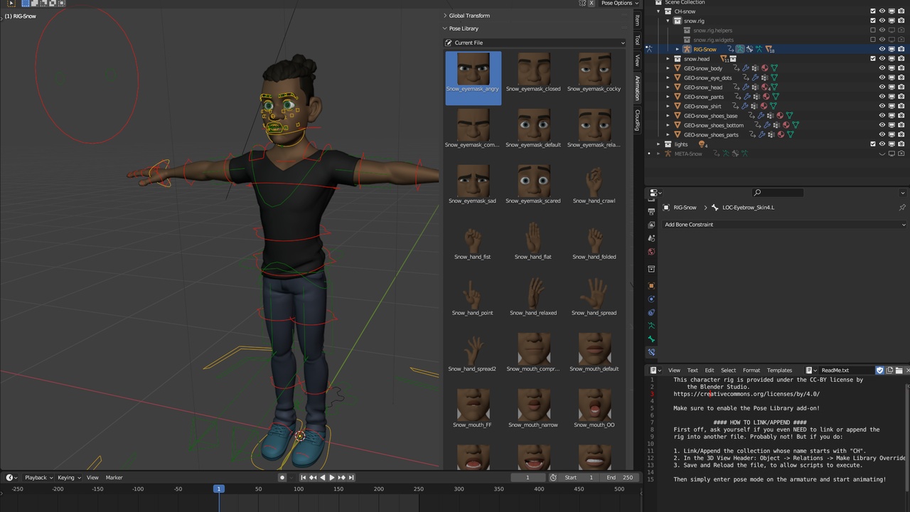 Snow - Character Rig - Blender Studio