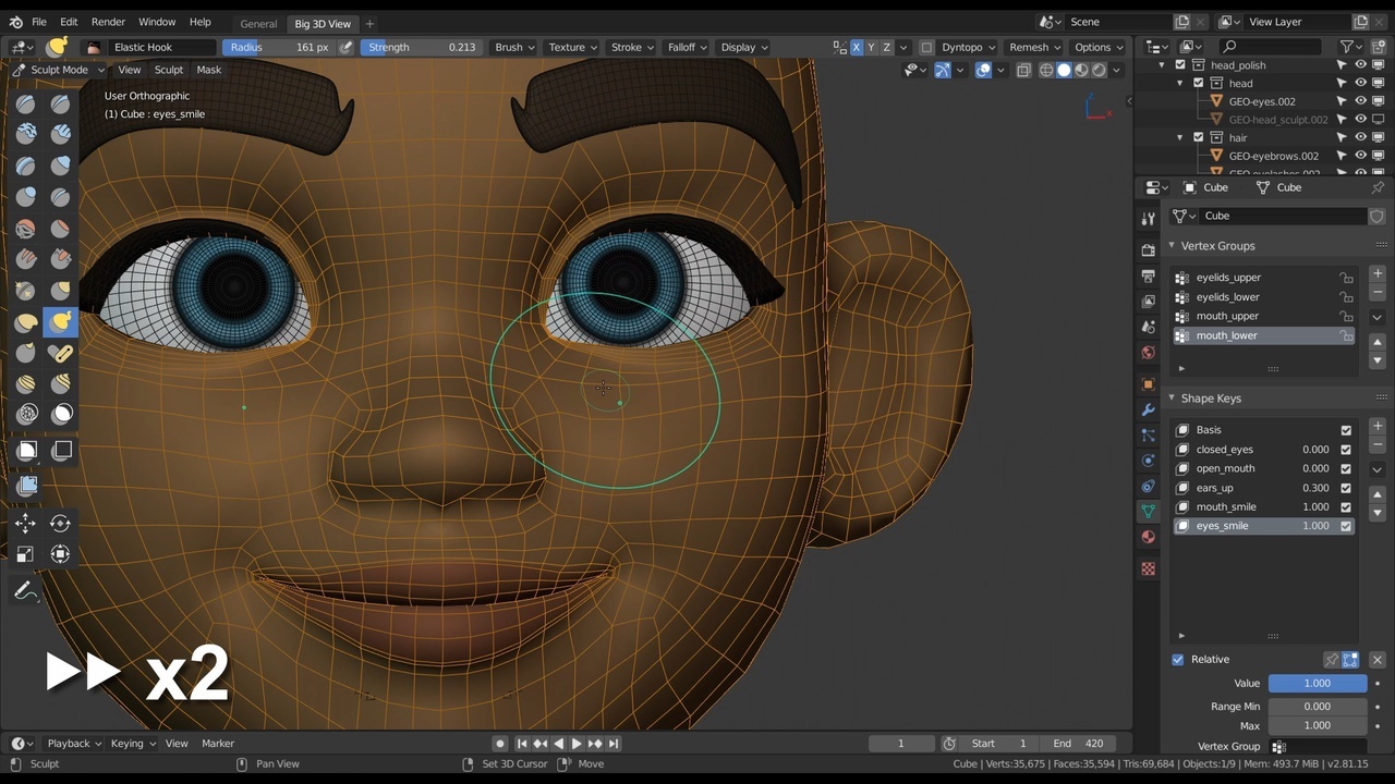 Sculpting an Expression - Stylized Character Workflow - Blender Studio