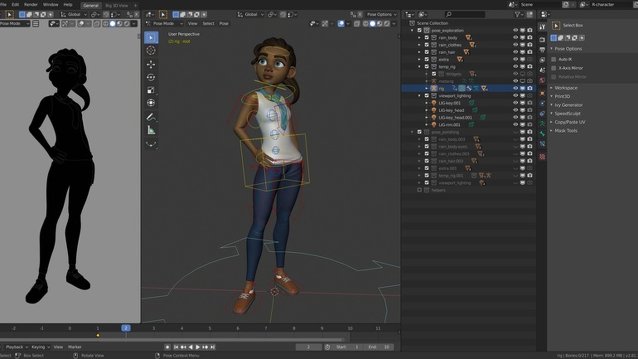 Rain - File 6: Posing - Stylized Character Workflow - Blender Studio