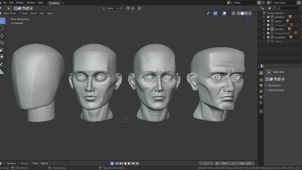 File 1: Head Sculpting Lessons - Stylized Character Workflow - Blender Studio