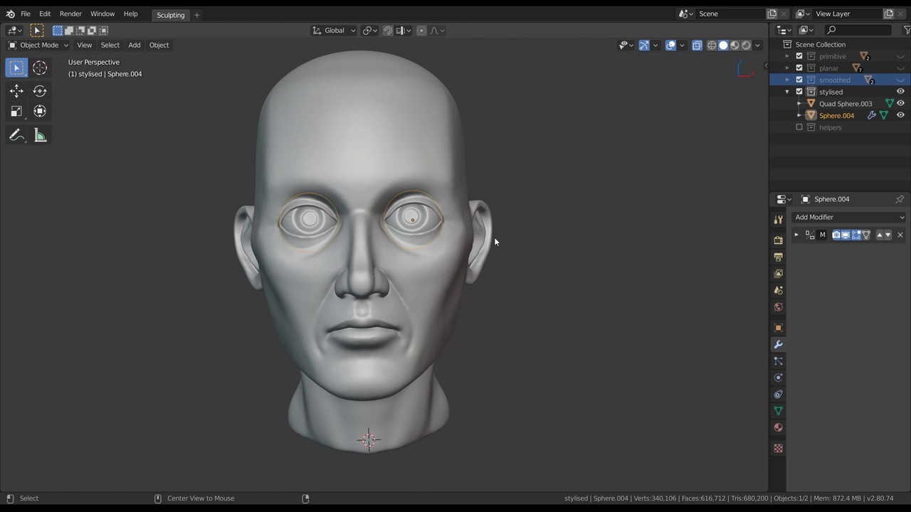 Smoothing the Planar Head - Stylized Character Workflow - Blender Studio
