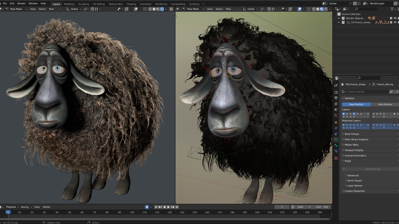 Franck (sheep) - Character Rig - Blender Studio