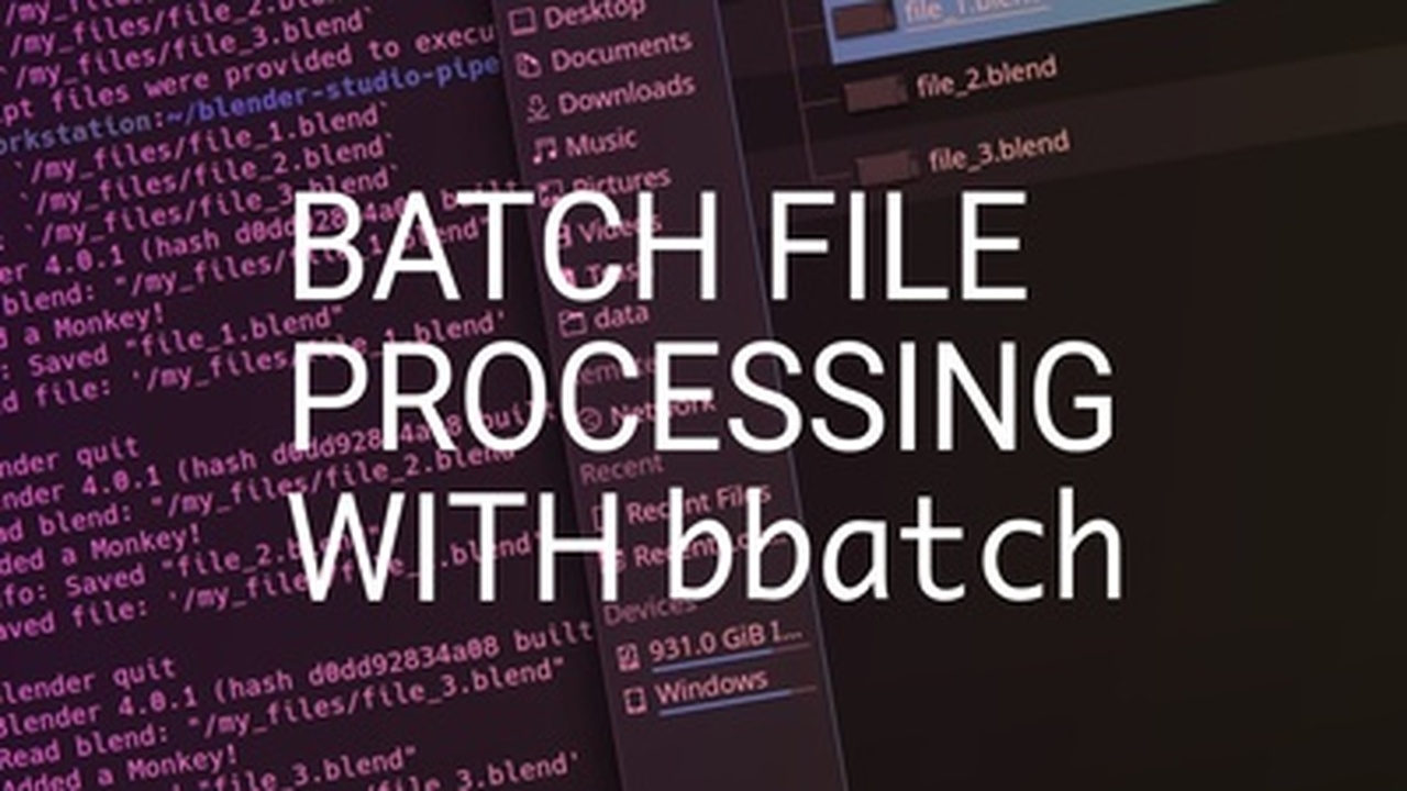 Introducing bbatch: batch file processing with Blender – Blog — Blender Studio