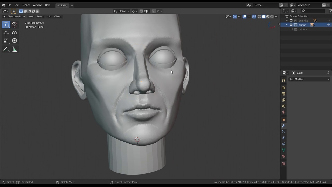 Sculpting a complete Planar Head - Stylized Character Workflow - Blender Studio