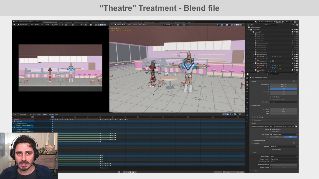 Theatre Simple Version - Ice Cream Parlour: Previs and Layout - Blender ...